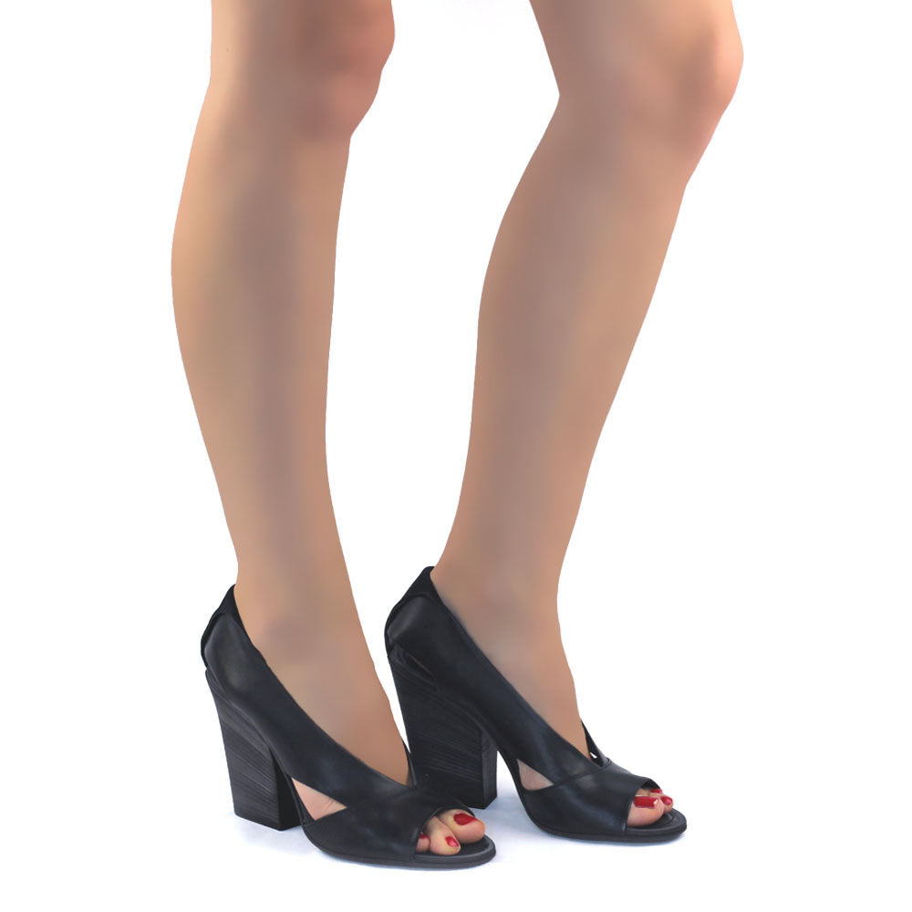 Black Wide Heel Open Toe – Brio & Co.